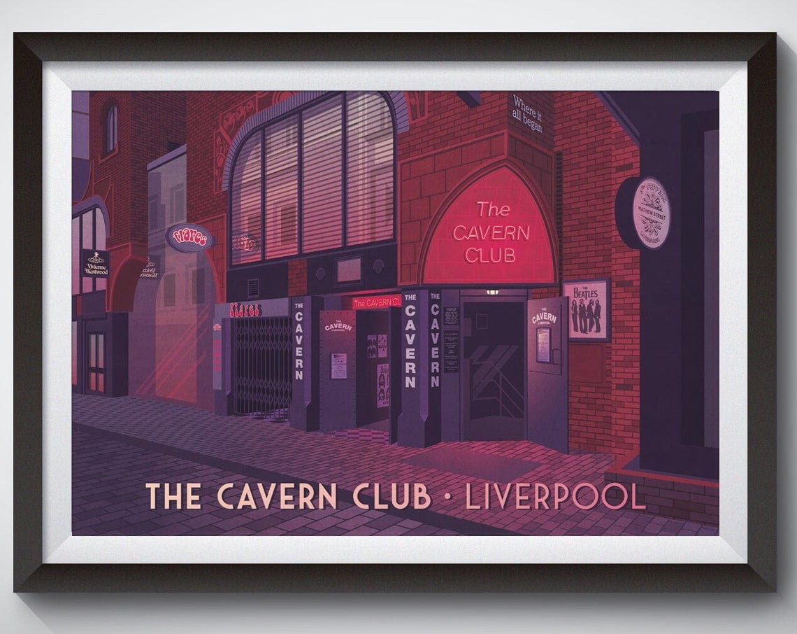 The Cavern Club Liverpool Travel Poster, The Beatles, Iconic Venue ...