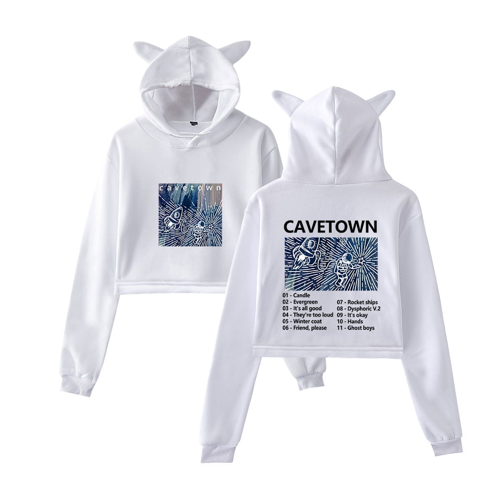 Cavetown Cat Ear Fashion Street Casual Hoodie Women's Short Sportswear ...