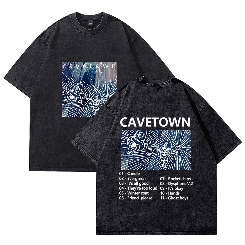 Cavetown Vintage Washed Cotton Unisex Streetwear Tee - Hip Hop Style ...