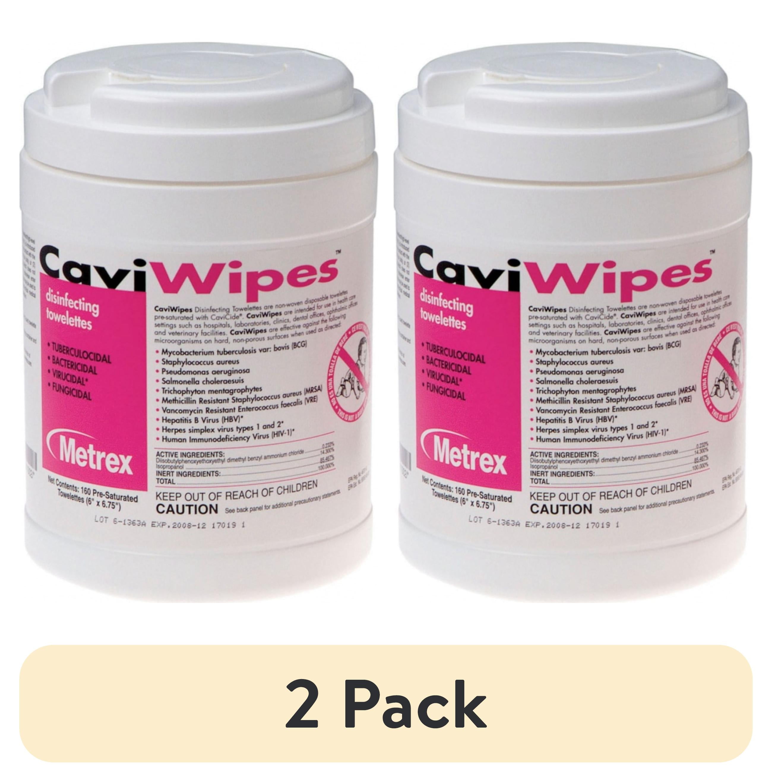 (2 pack) CaviWipes 13-1100 Surface Disinfectant Wipe 160 Count Canister ...