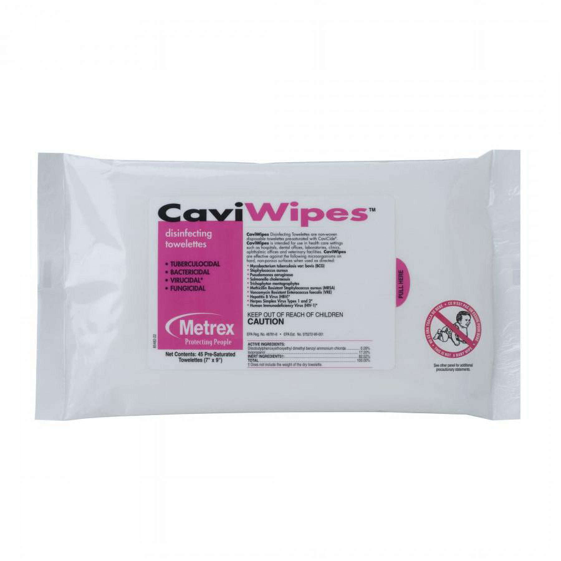 CaviWipes Surface Disinfectant Wipe - 7 X 9 Inch, Premoistened, Alcohol ...