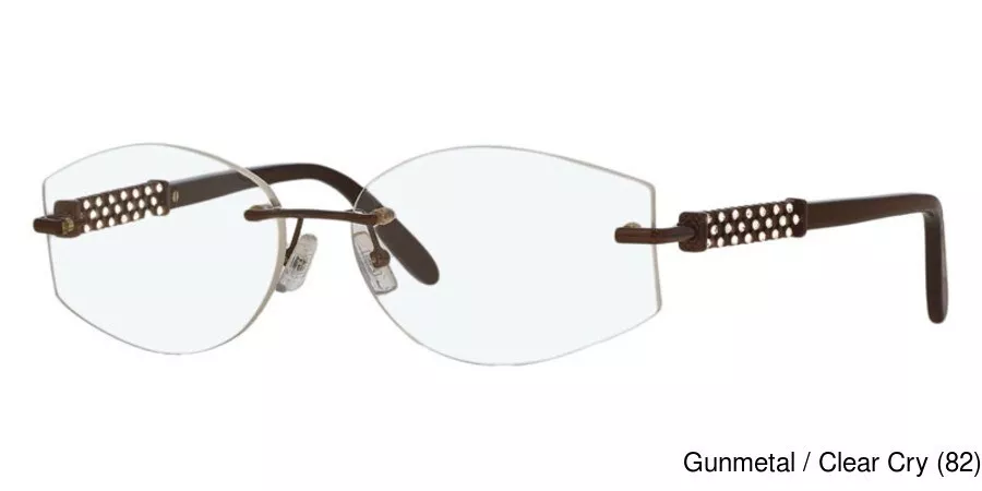 Caviar 2391 C 82 Rimless Gunmetal w/ Clear Crystals Eyeglasses Italy ...