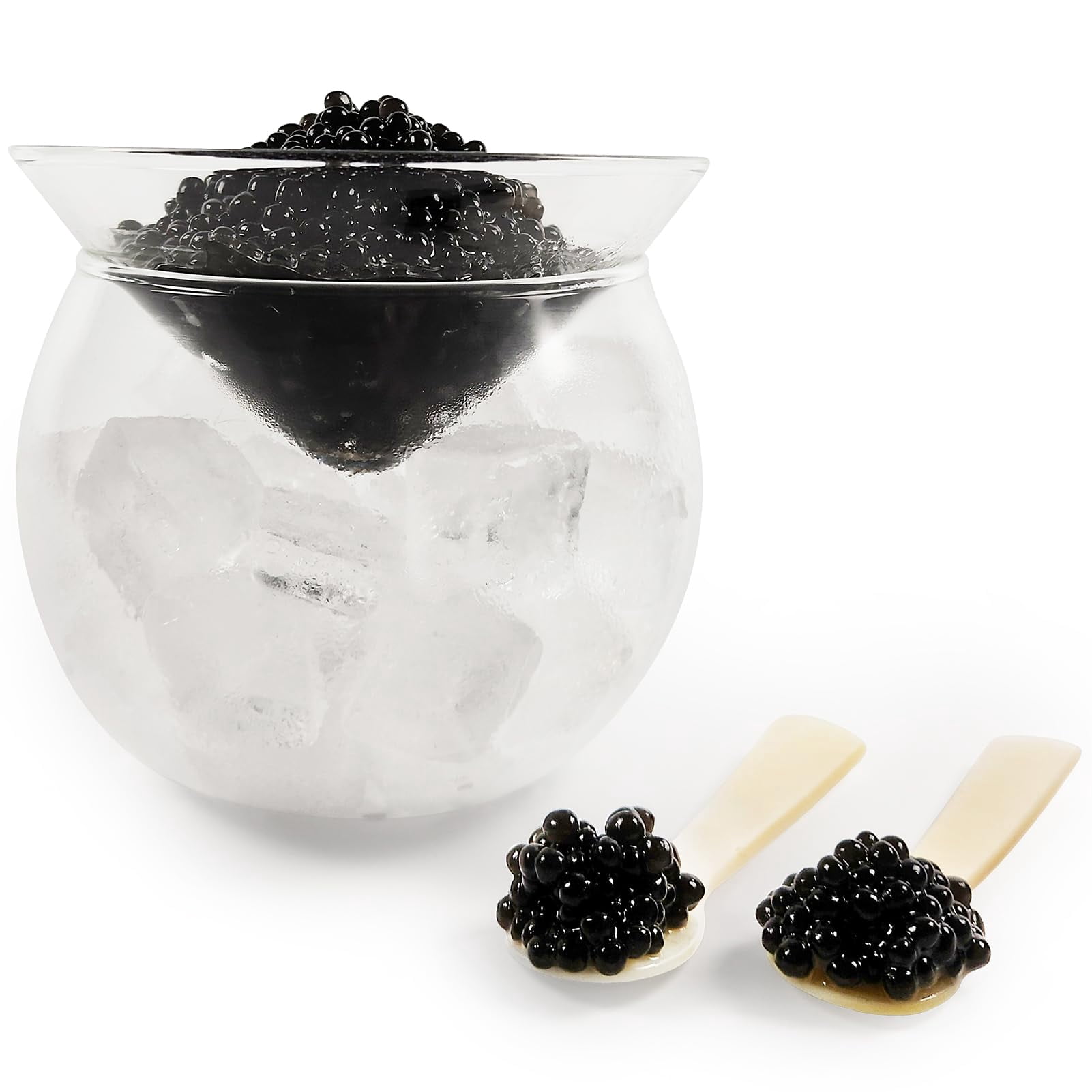 Caviar Serving Set with 2pcs 3.54in Mother of Pearl Caviar Spoons ...