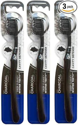 Cavity Defense Deep Clean + Whiter Teeth Toothbrush with Charcoal ...