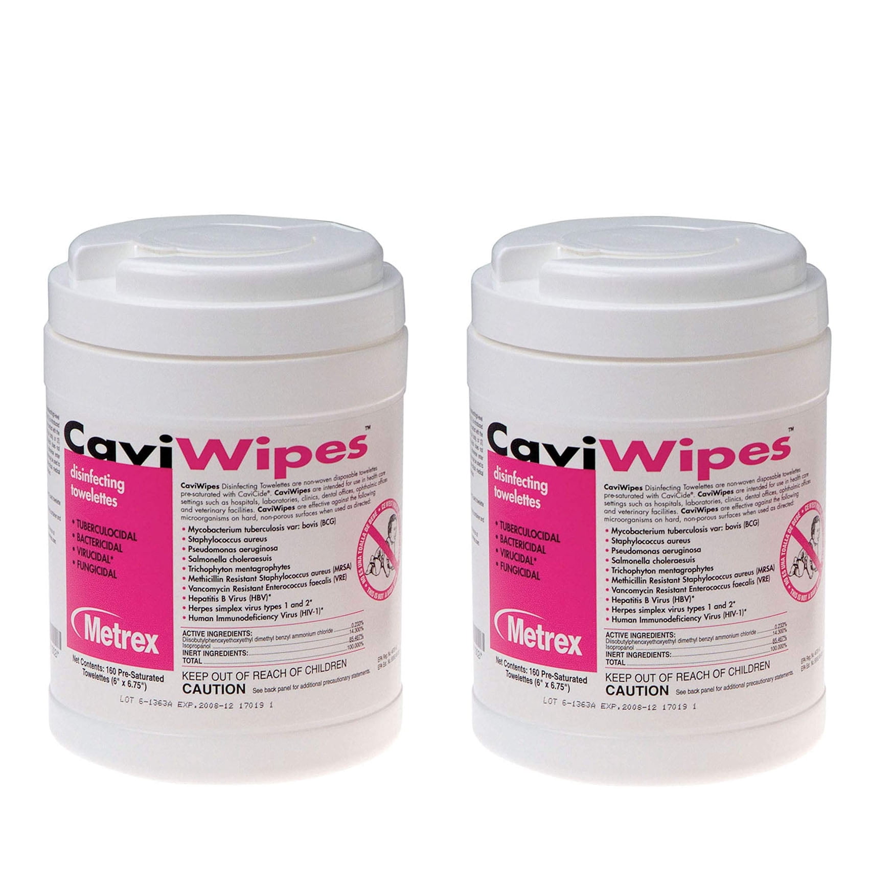 Caviwipes Cavicide Germ Clean Wipes 160 Count, 2 Pack - Walmart ...