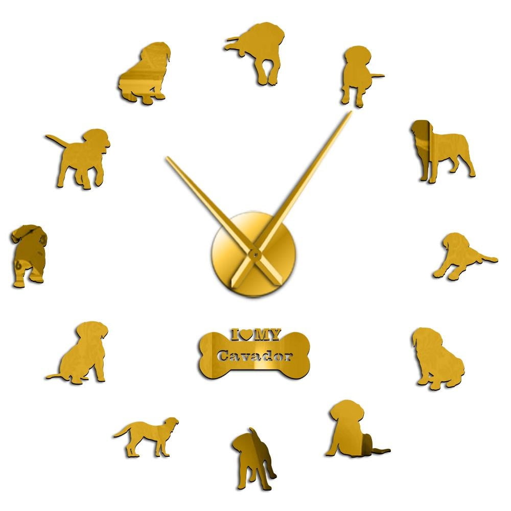 Cavoodle Dog Frameless Wall Clock Stickers, DIY Modern Decorative ...