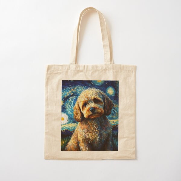Cavoodle Starry Night, Cute Cavapoo Cotton Tote Bag Canvas Tote Bag ...