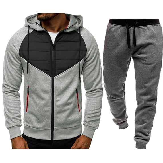 Cavosen 2 Piece Tracksuit for Men Long Sleeve Pullover Hoodie and ...