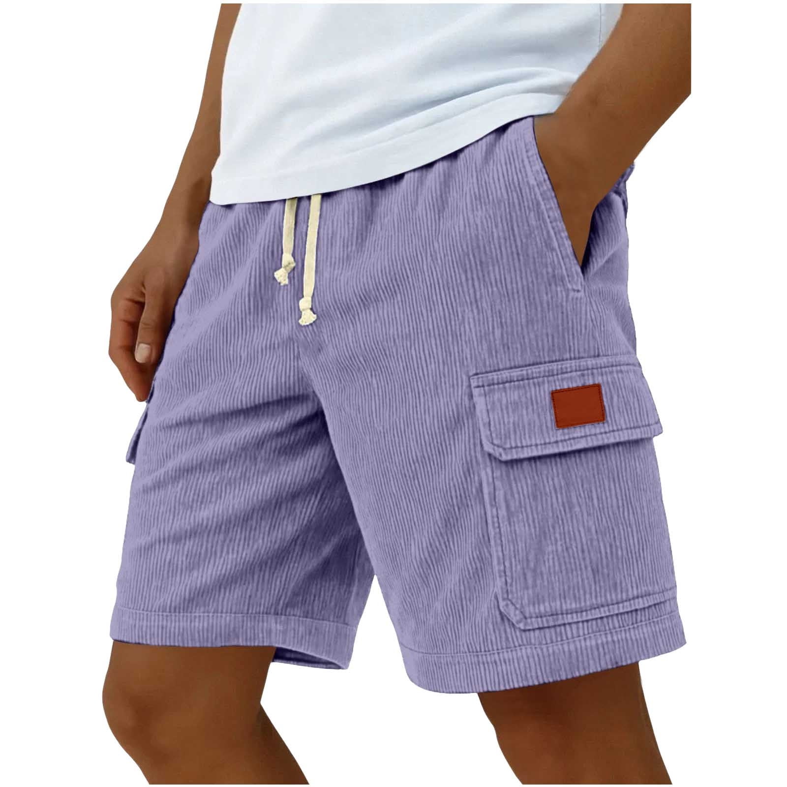 Cavosen Baggy Sweat Shorts Corduroy Casual Hiking Shorts Loose ...