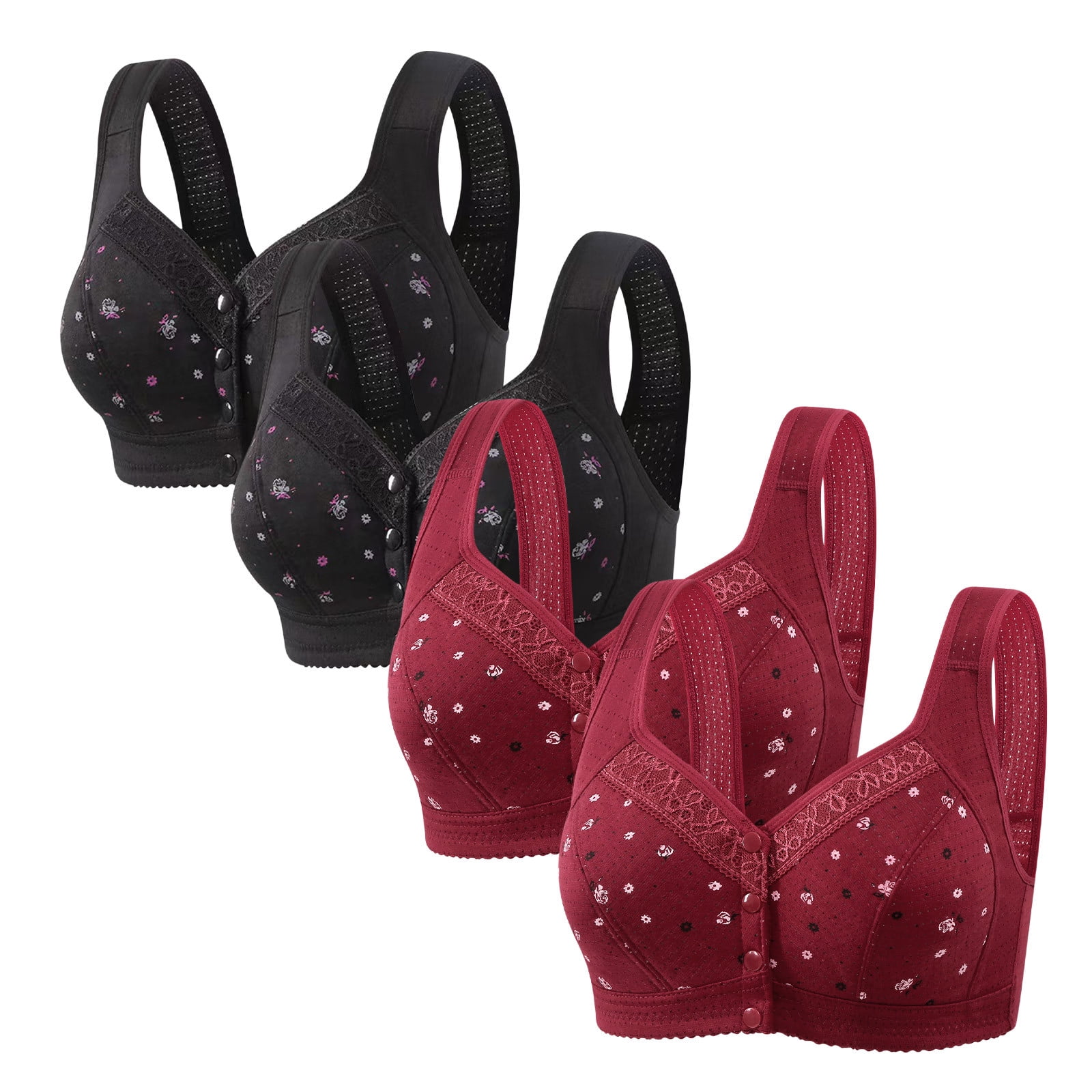 Cavosen Bras for Women Plus Size Plus Size Wireless Bras Push Up Full ...