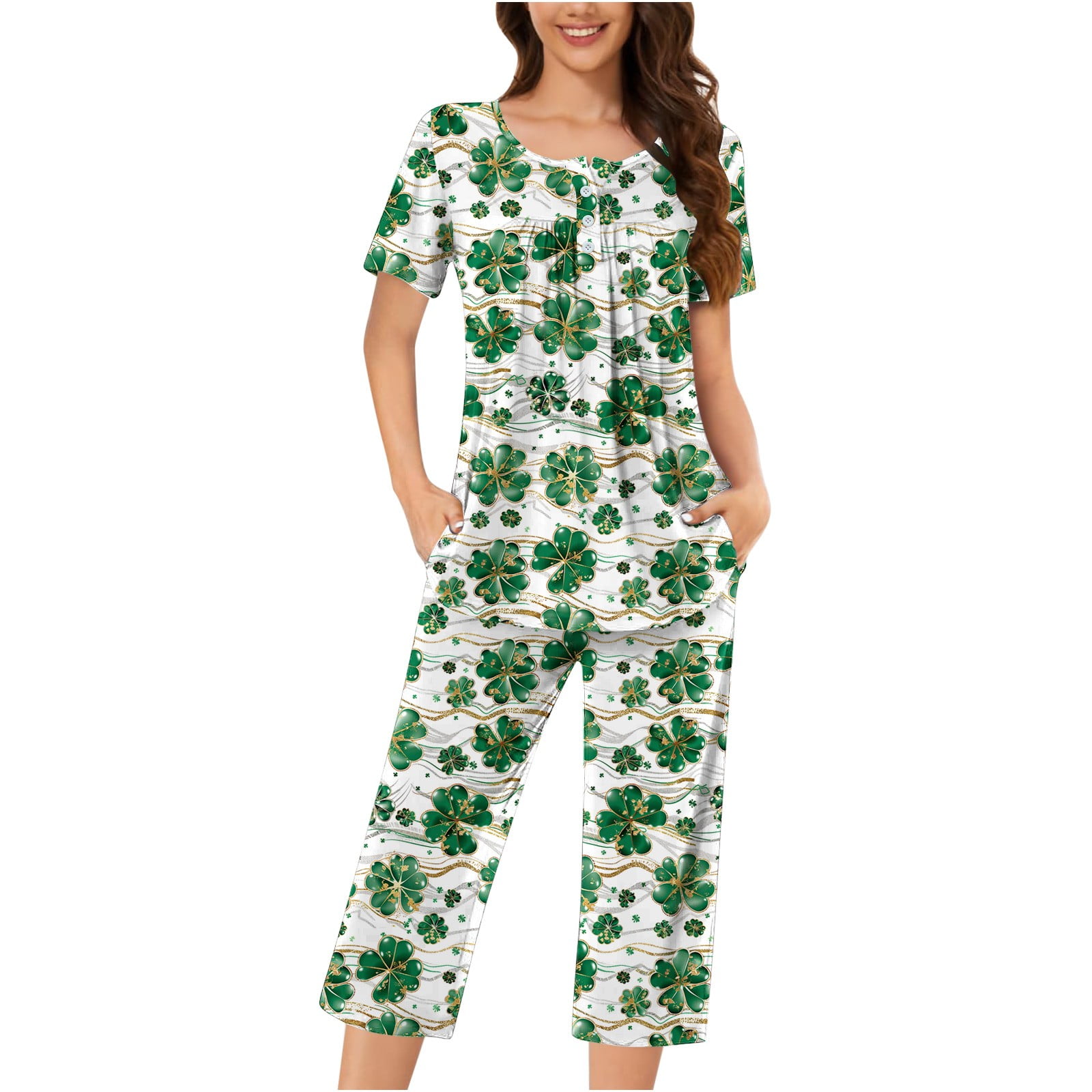 Cavosen Button down Shirt 2 Piece Plus Size Oversized T Shirts Wide Leg ...