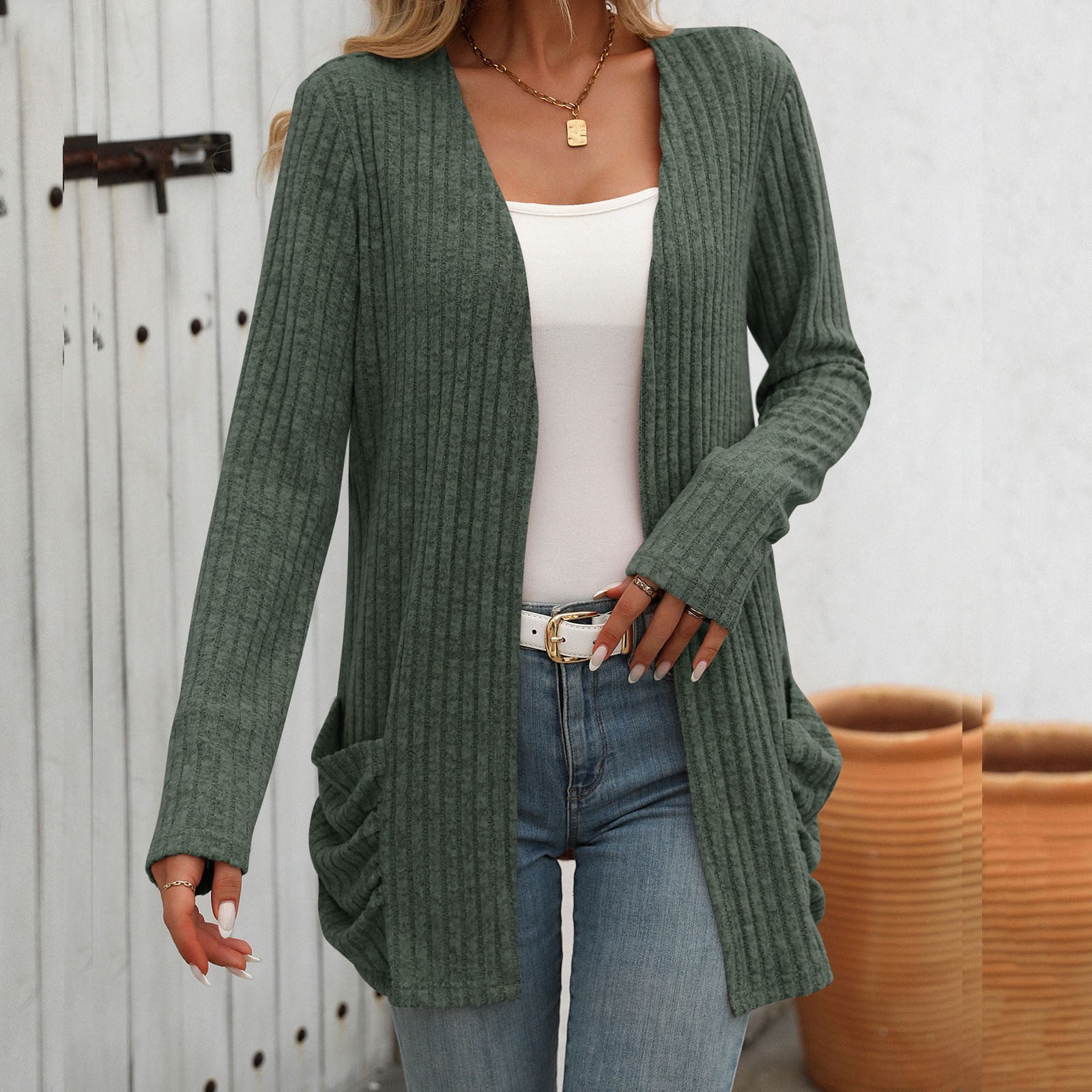 Cavosen Cardigan Sweaters for Women with Pockets Cable Knit Lightweight ...