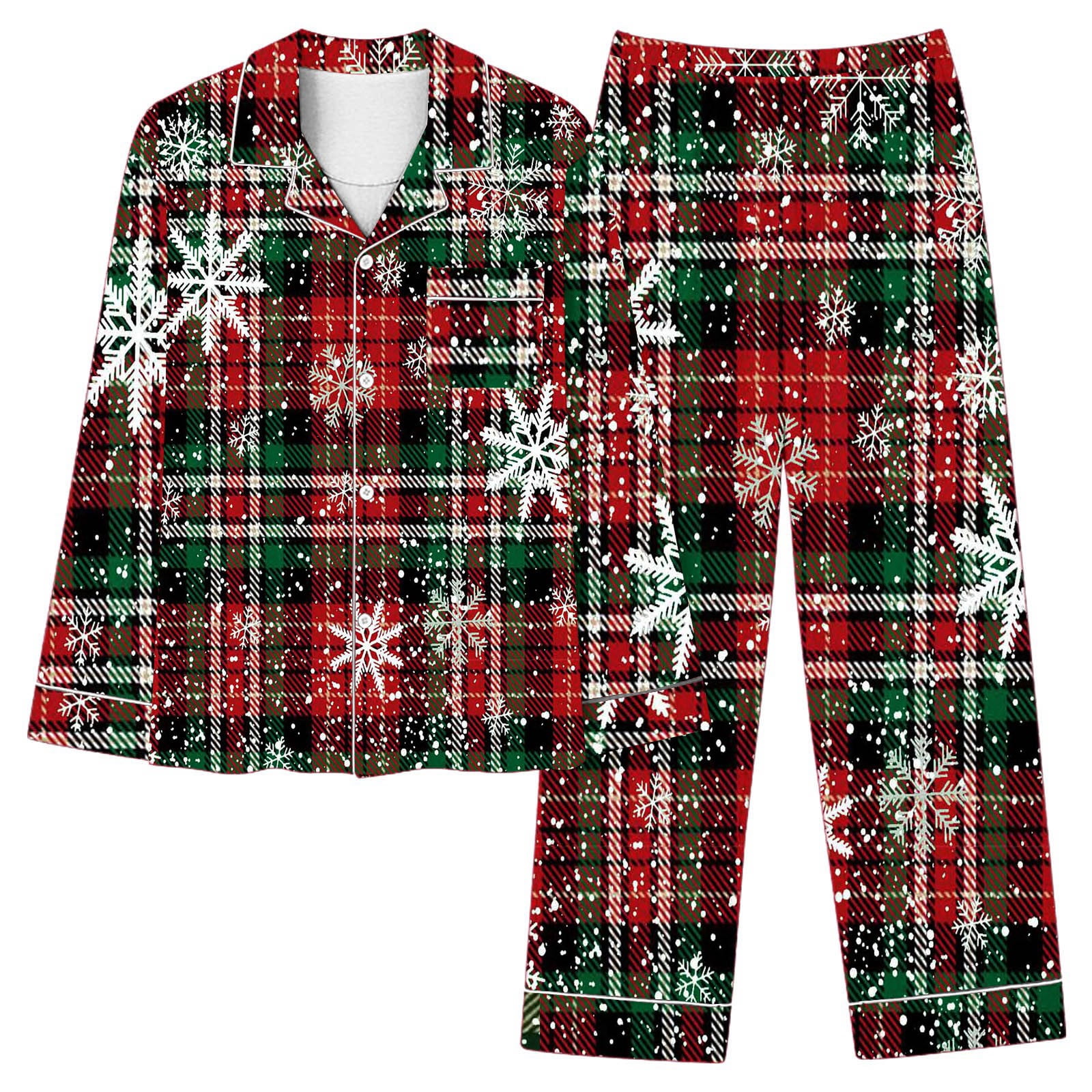 Cavosen Christmas 2 Piece Flannel Pajamas and Elastic Waist Pants ...