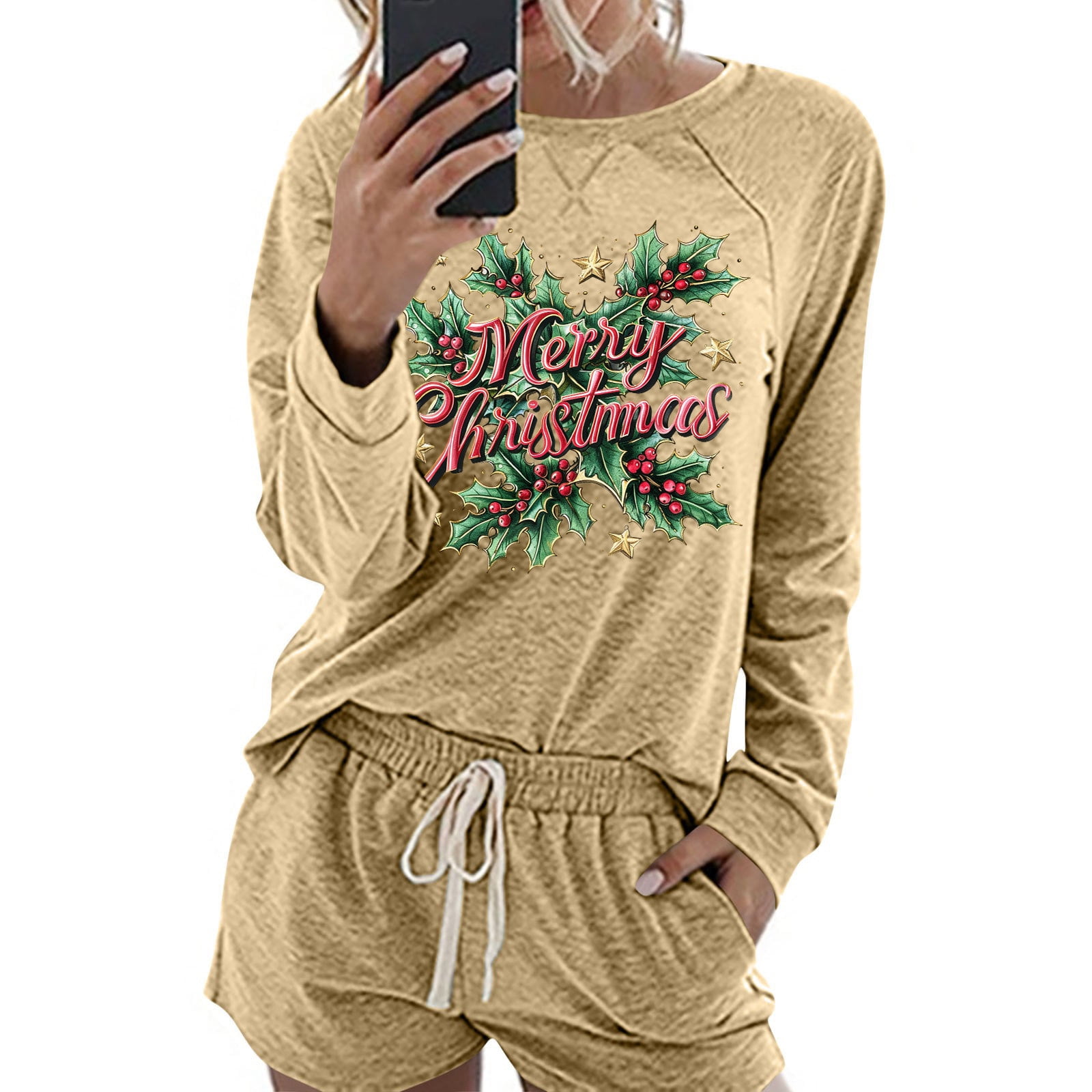Dreluolixuan Christmas Comfortable Sweatsuits for Women Long Sleeve ...