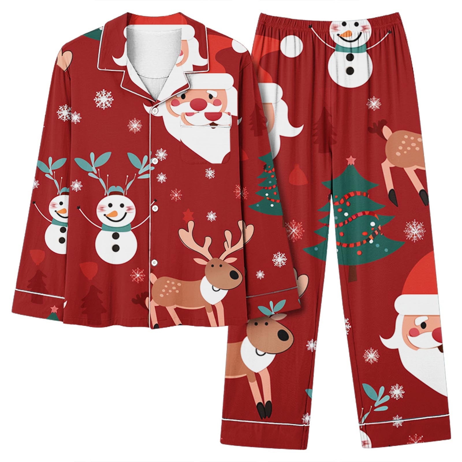 Cavosen Christmas Comfy Pajamas for Women Set 2 Piece Xmas Cute Snowman ...