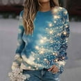 Cavosen Christmas Womens Crewneck Sweatshirts Oversize Sparkling Xmas