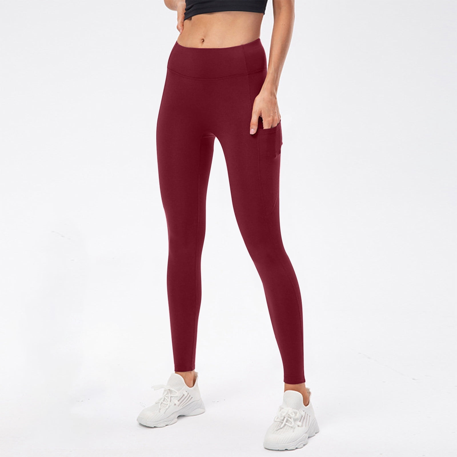Cavosen Exercise Leggings for Women Red High Waisted Yoga Pants Fitness ...