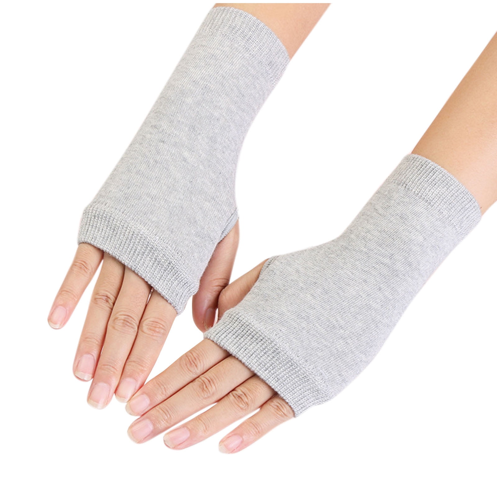 Cavosen Fingerless Gloves for Women Thermal Gauntlets Windproof Solid ...