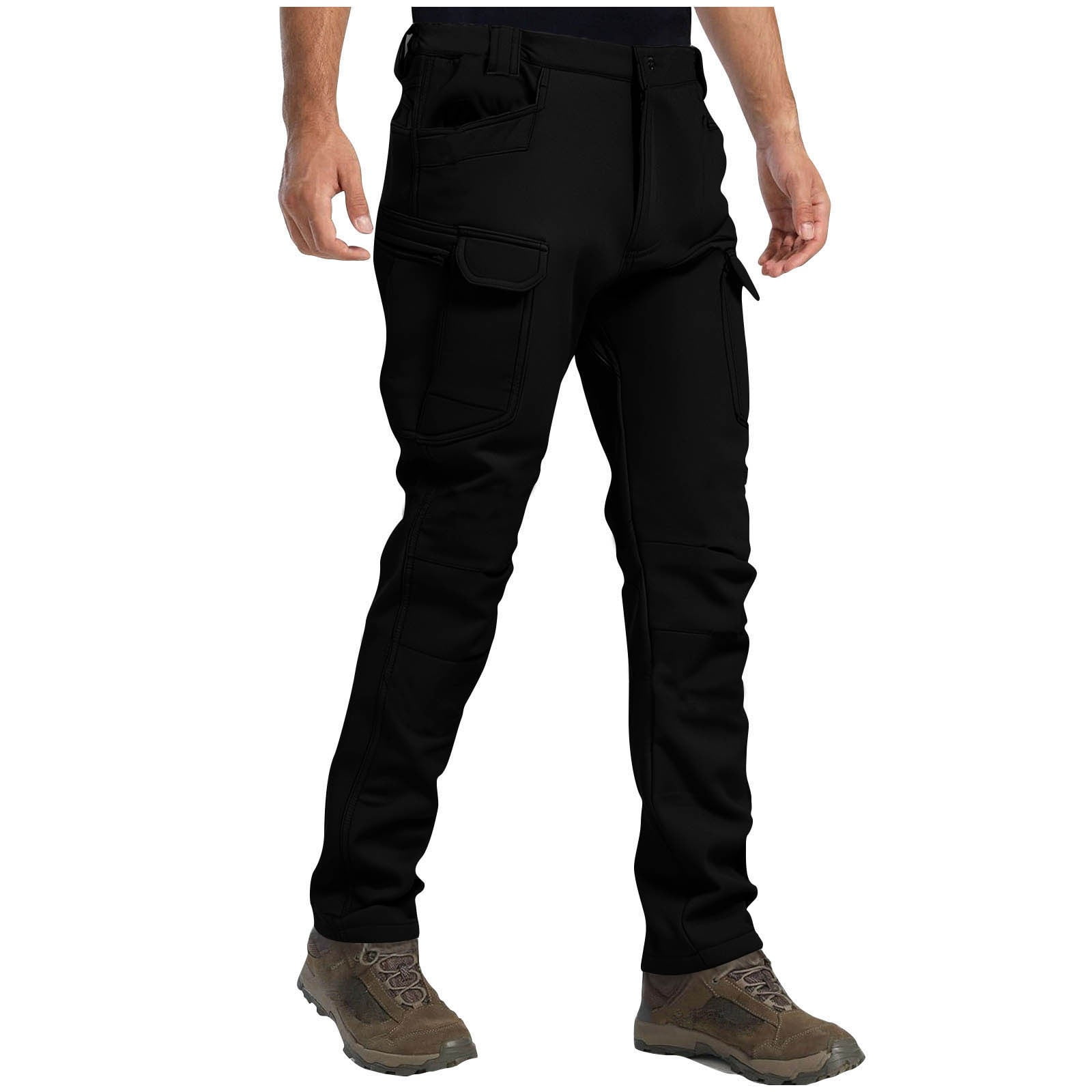 Cavosen Fleece Sweatpants Men Trousers Solid Elastic Waist Bottom Cargo ...