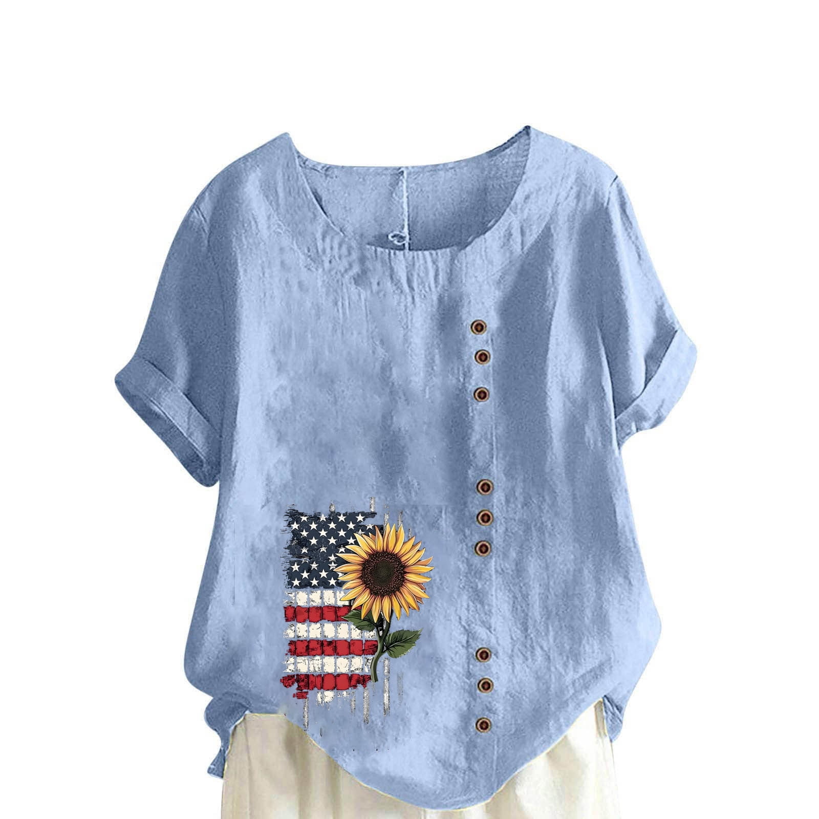 Cavosen Funny Shirts for women Short Sleeve Crew Neck Casual Patriotic ...