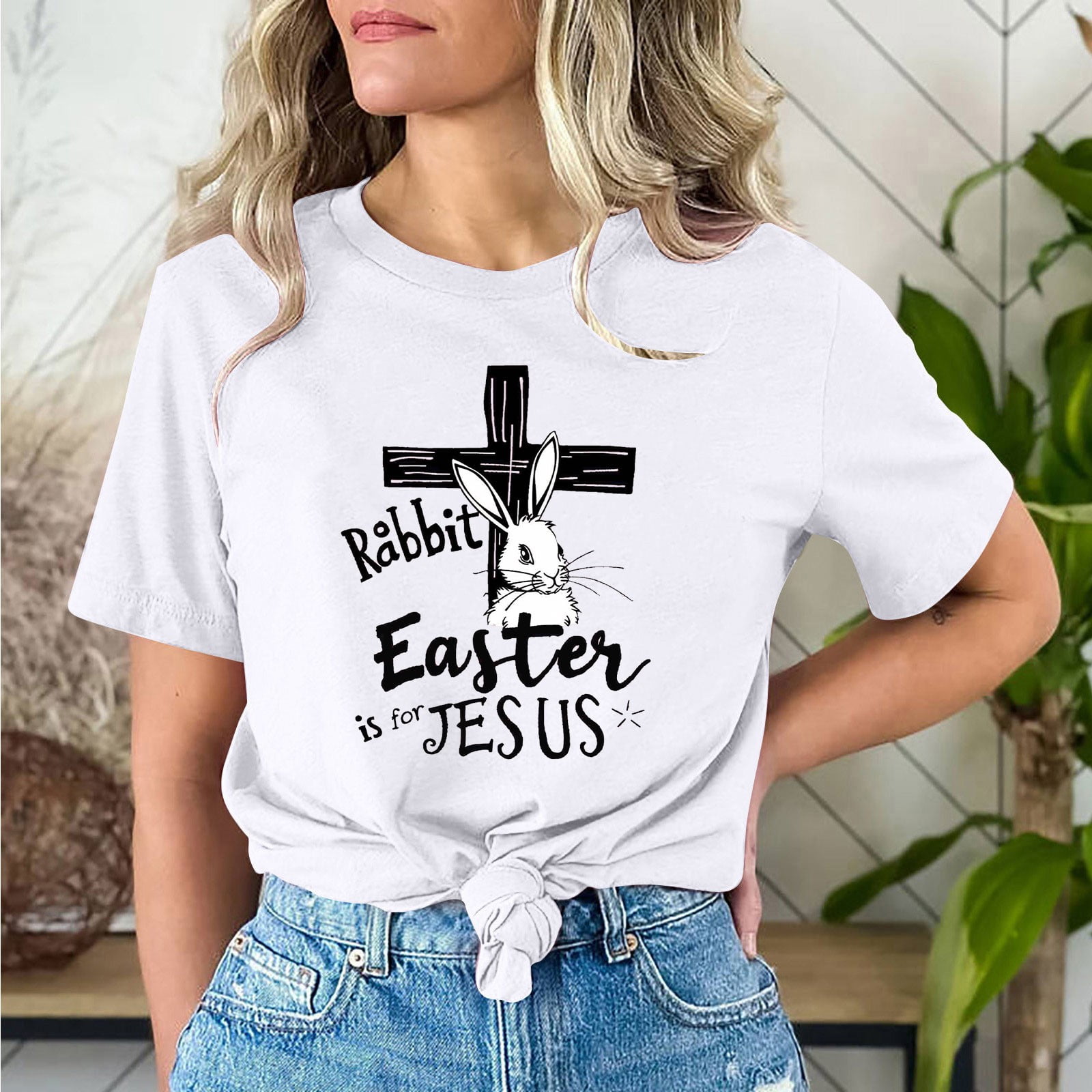 Cavosen Happy Easter Flowy Tops for Women Short Sleeve Summer Bunny ...