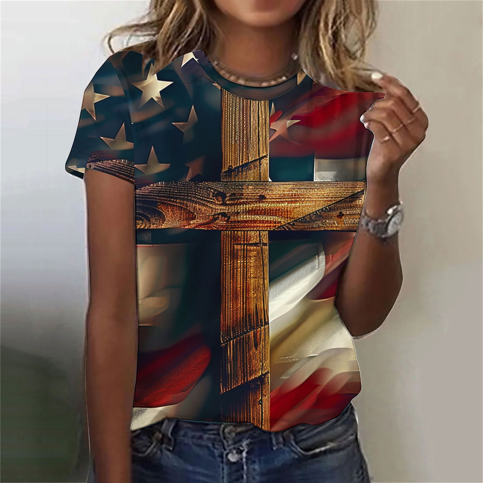 Cavosen Independence Day Clothes Women Plus Size 4th of July Short ...