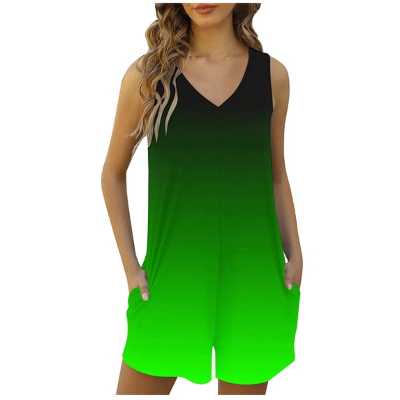 Cavosen Jumpsuits for Short Women Plus Size V Neck Sleeveless Soft ...