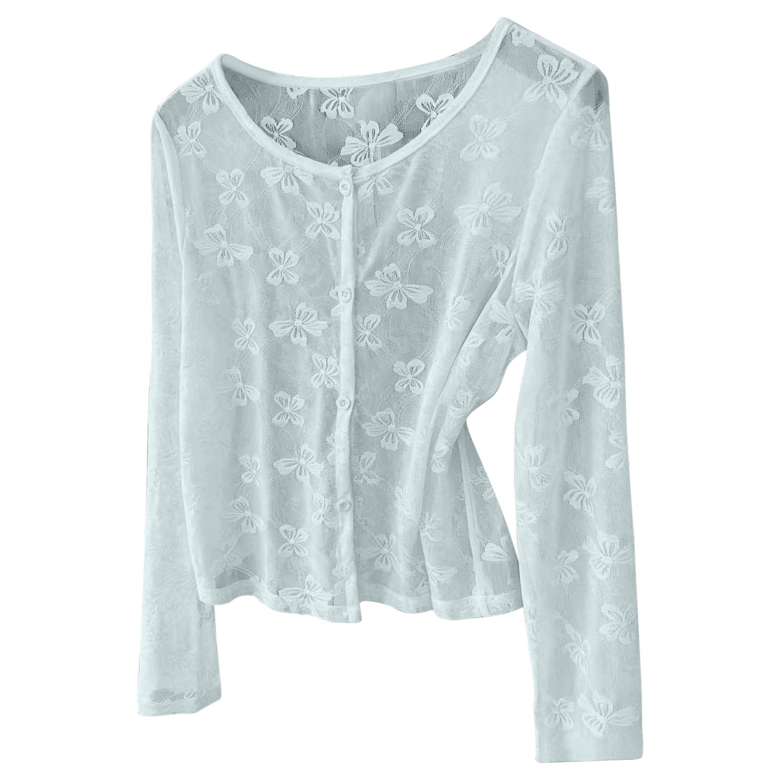 Cavosen Lace Cardigan for Women Trendy Lightweight Long Sleeve Open ...