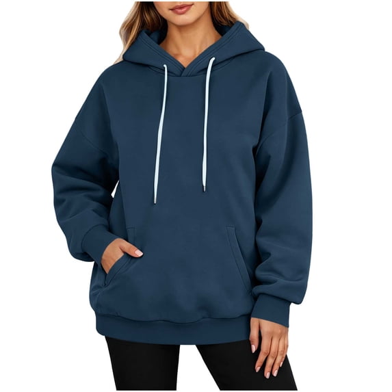 Cavosen Lightweight Hoodie Women Trendy Loose Sweatshirt Solid Warm ...