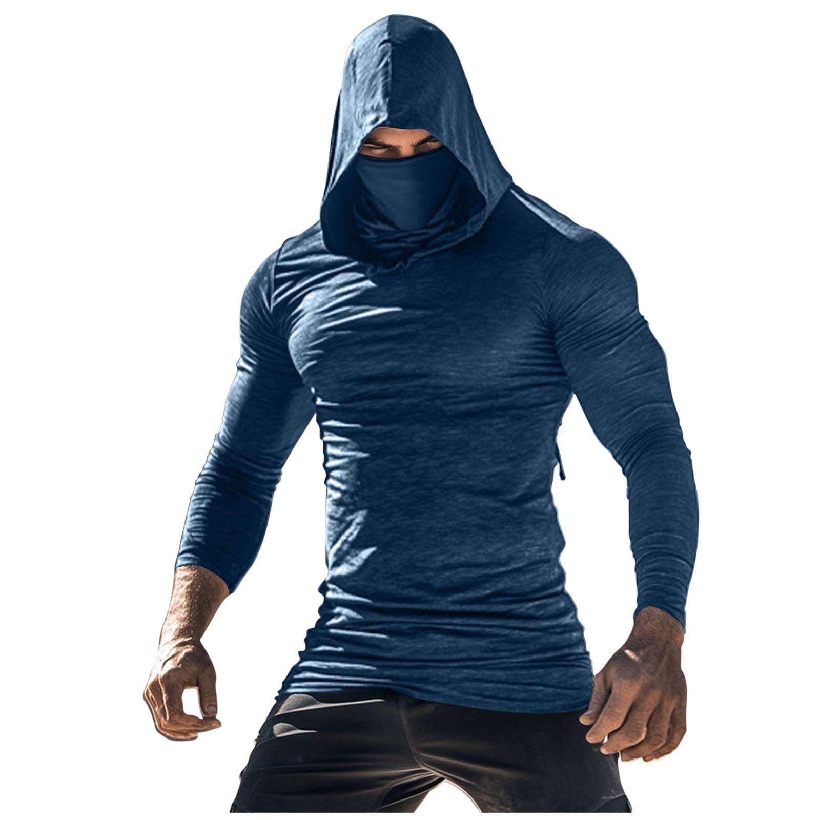 Cavosen Long Sleeve Hoodie for Men Breathable Face Mask Clothes Sun ...