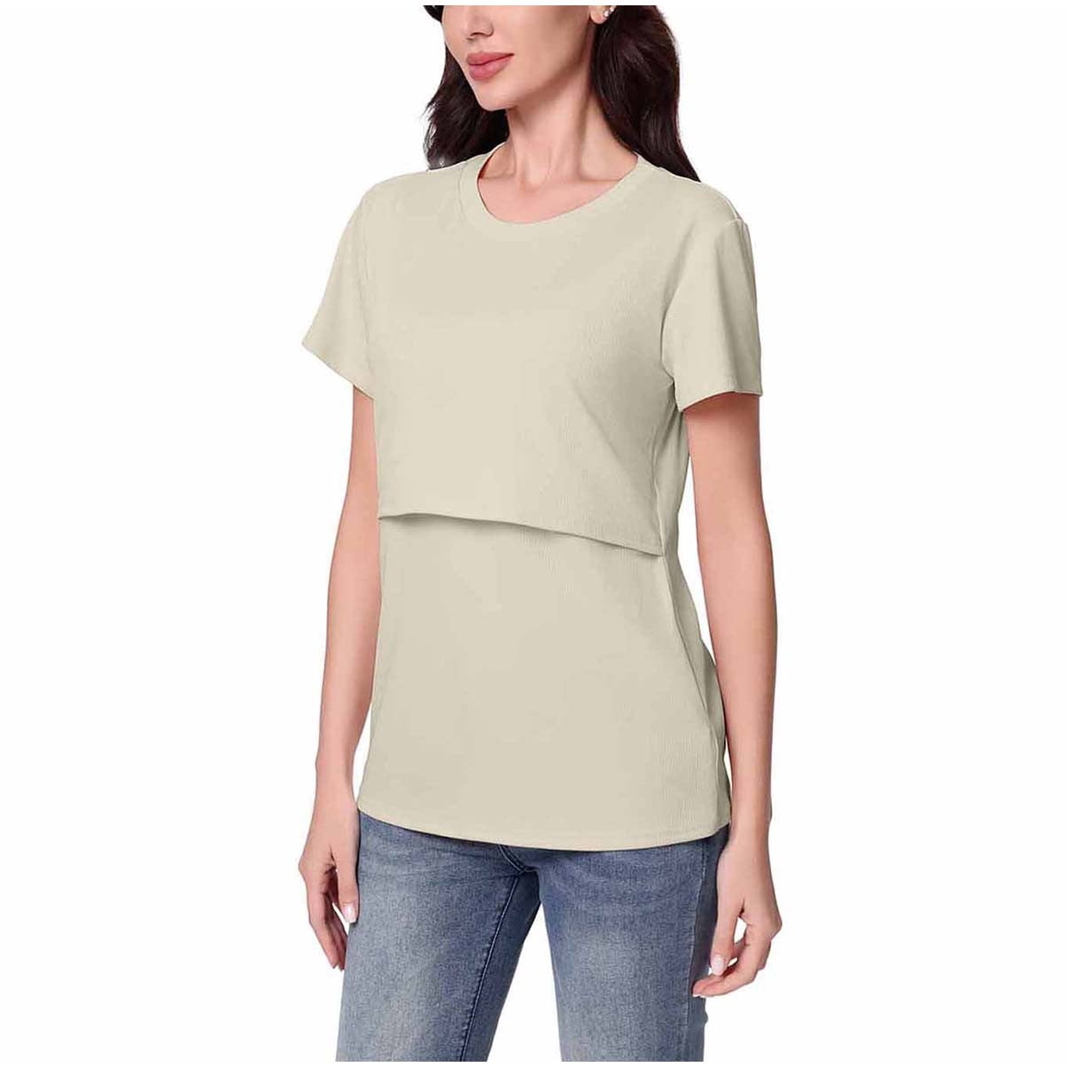 Cavosen Maternity Blouse Size Large Over Belly Short Sleeve Maternity ...