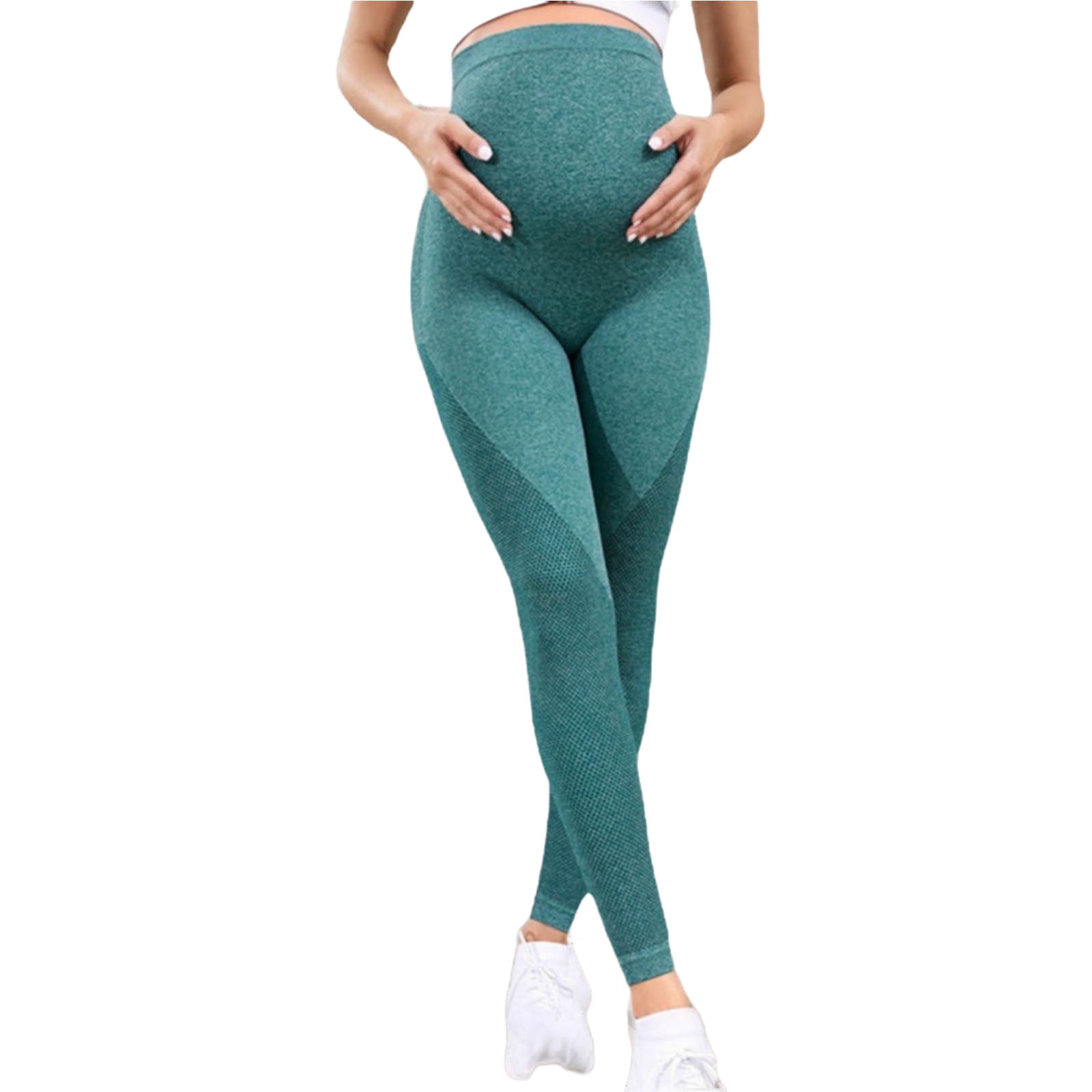 Cavosen Maternity Yoga Pants Belly Support Fleece Long Pregnancy Pants ...