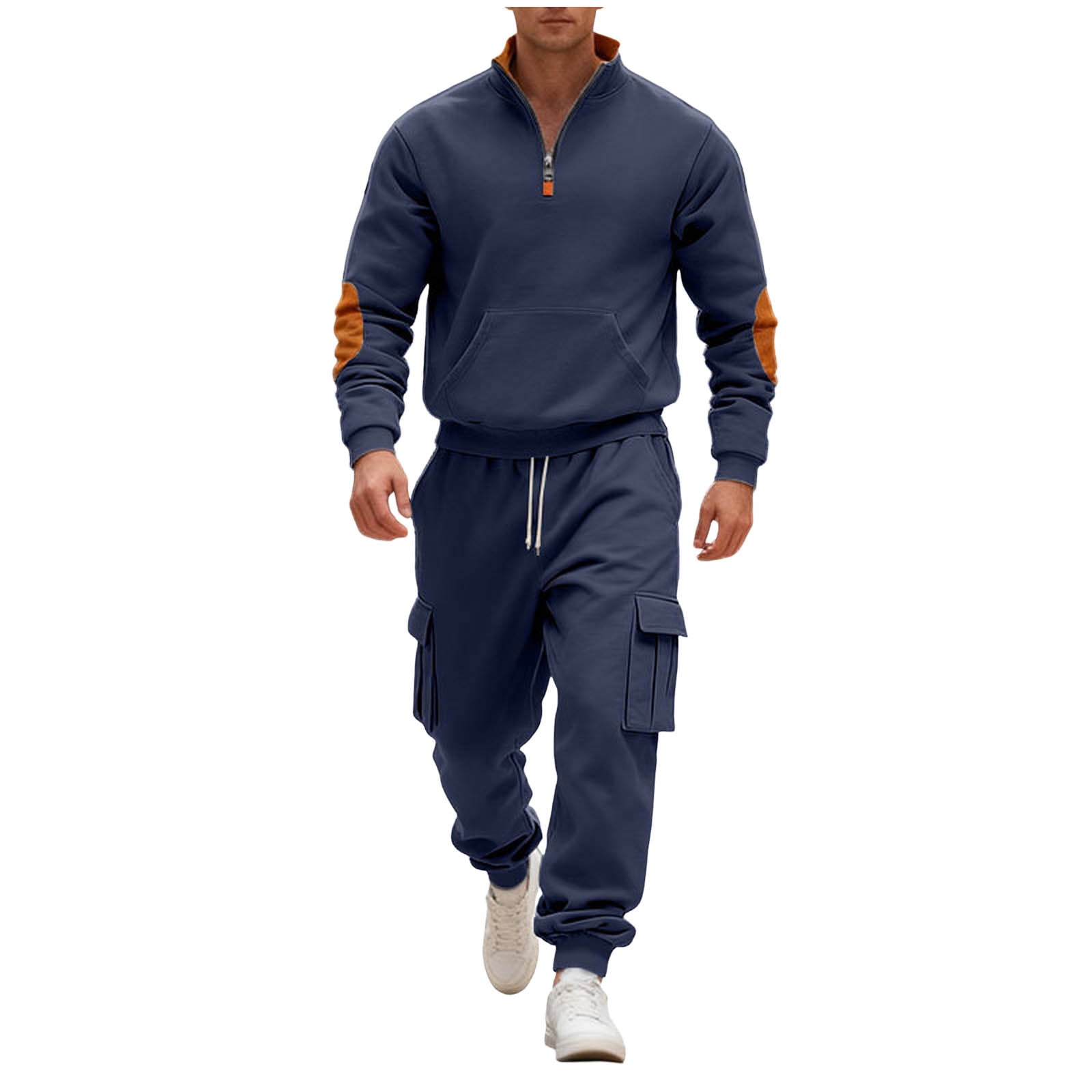 Dreluolixuan Men Lounge Sets Long Sleeve Shirt Solid Drawstring Wide ...