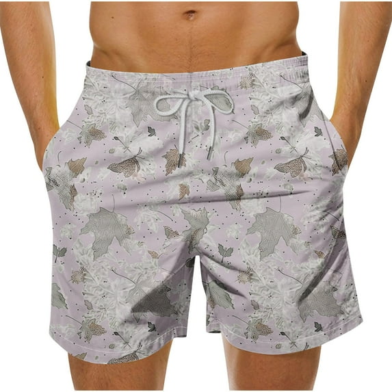 Cavosen Men's Basketball Shorts Casual Swim Trunks Hawaiian Print ...