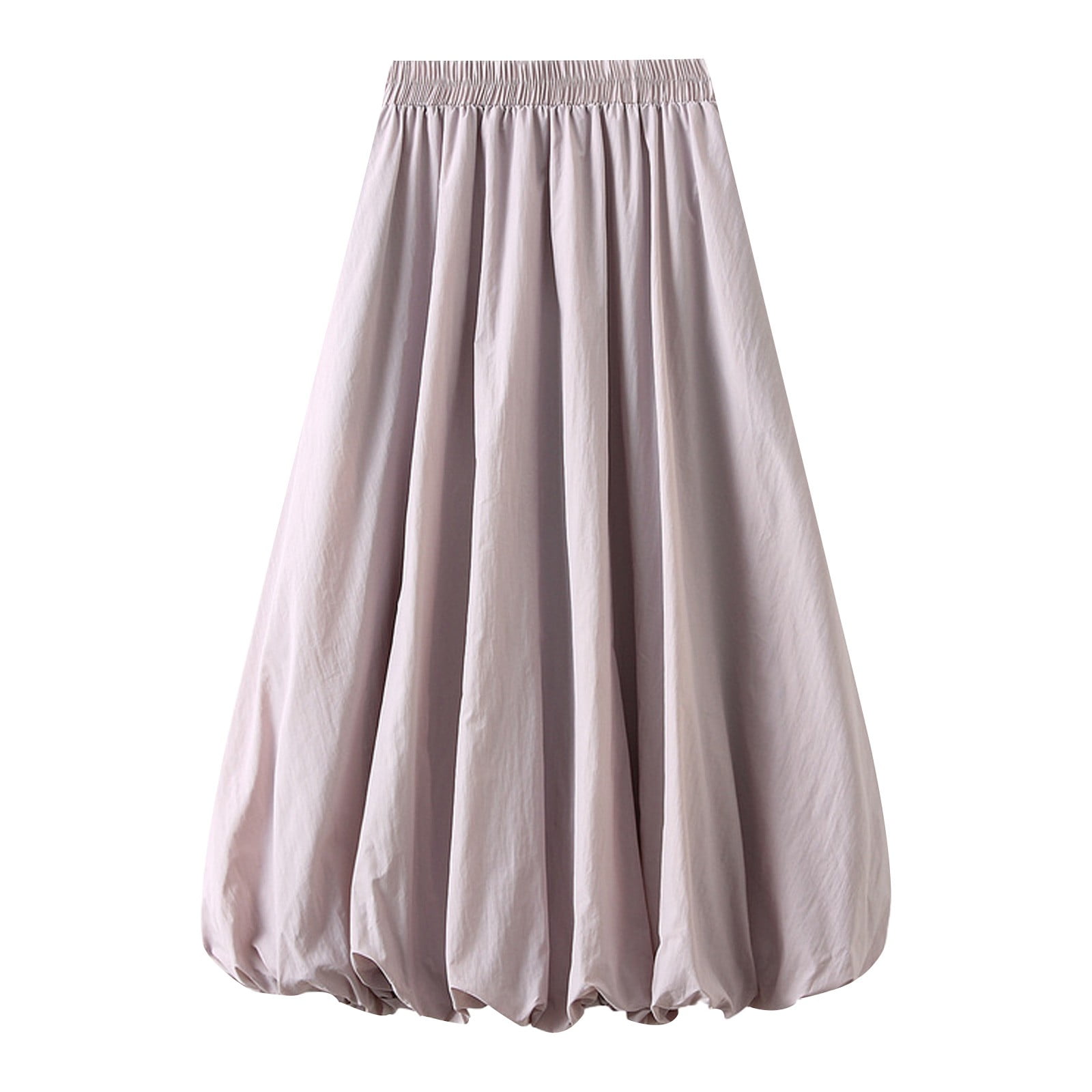 Cavosen Midi Skirt for Women High Waisted Solid Color Bubble Skirts ...
