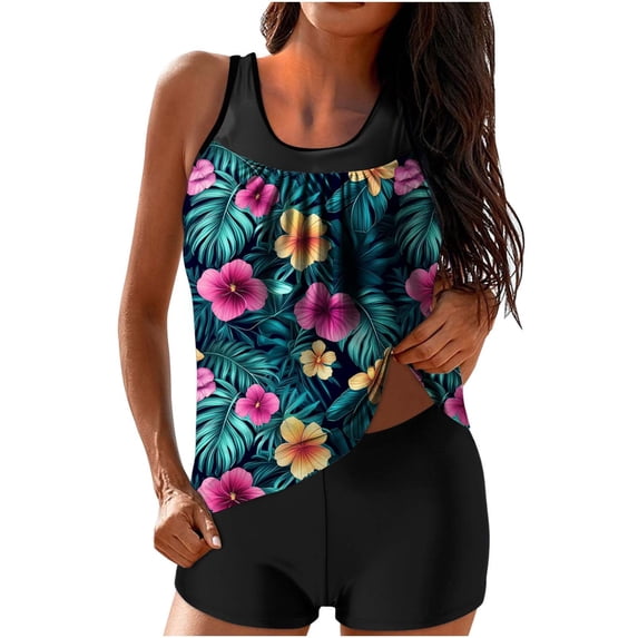 Cavosen Modest Bathing Suit for Women Two Piece High Waisted Tankini ...