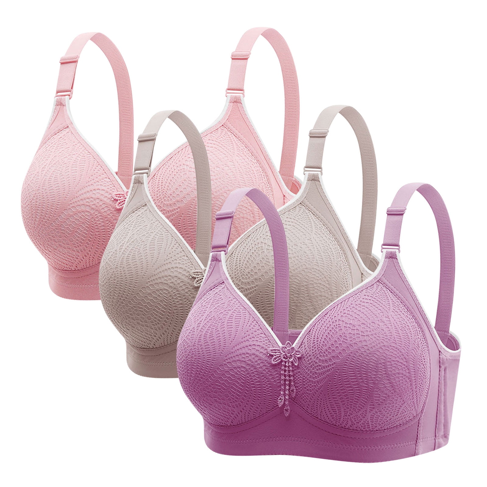 Cavosen Push up Bras for Women Lace Wireless Supportive Bras Solid ...