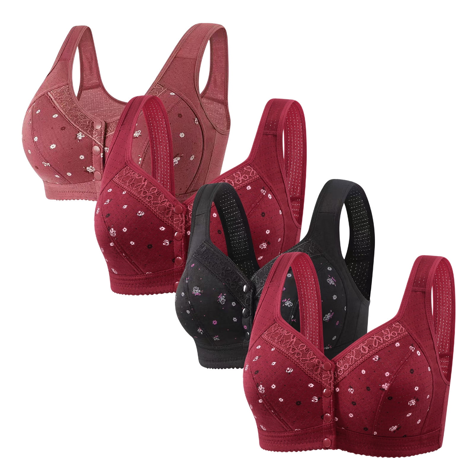 Cavosen Push up Sports Bras for Women Plus Size Wireless Bras Push Up ...