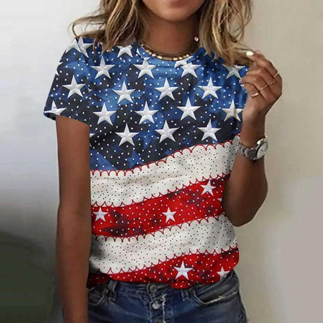 Cavosen Red White and Blue Clothes for Women Plus Size Red White and ...