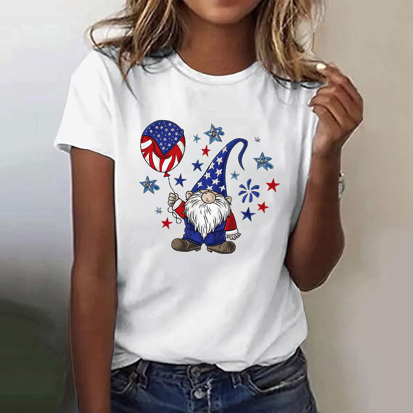 Cavosen Red White and Blue Shirts for Women Petite Red White and Blue ...