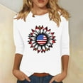 Cavosen Red White and Blue Tops for Women Petite Patriotic 3/4 Sleeve ...