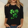 Cavosen Saint Patrick Day Womens Tops 3 4 Sleeves Loose Fitting Holiday