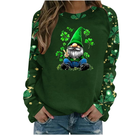 Cavosen St Patrick's Long Sleeve Athletic Shirts for Women Funny Green ...