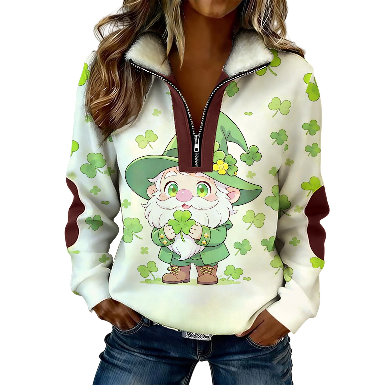 Cavosen St Patrick's Long Sleeve Workout Shirts for Men Funny Green ...