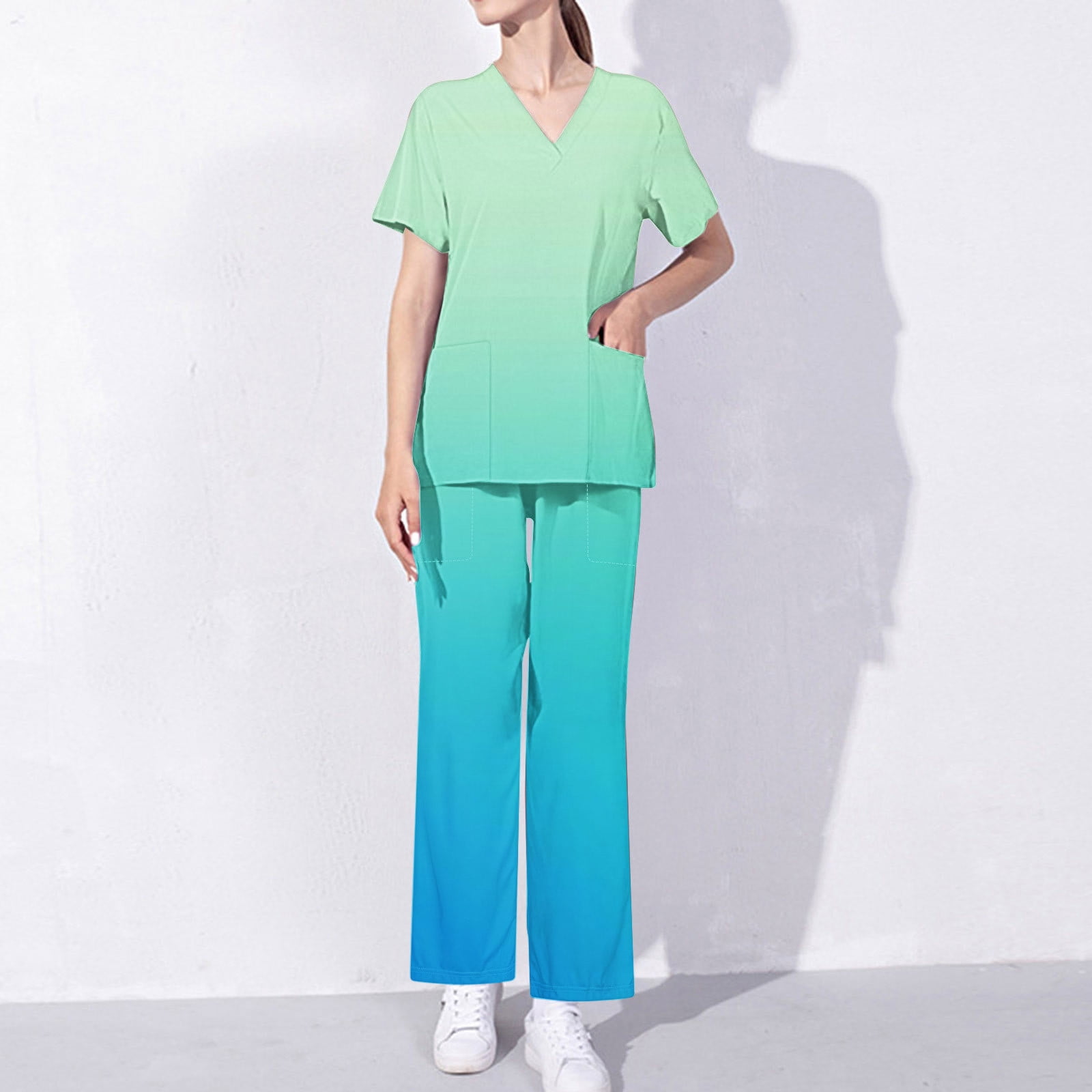 Cavosen Uniform Sets for Women Nurses Scrub Sets 2 Piece Outfit with ...