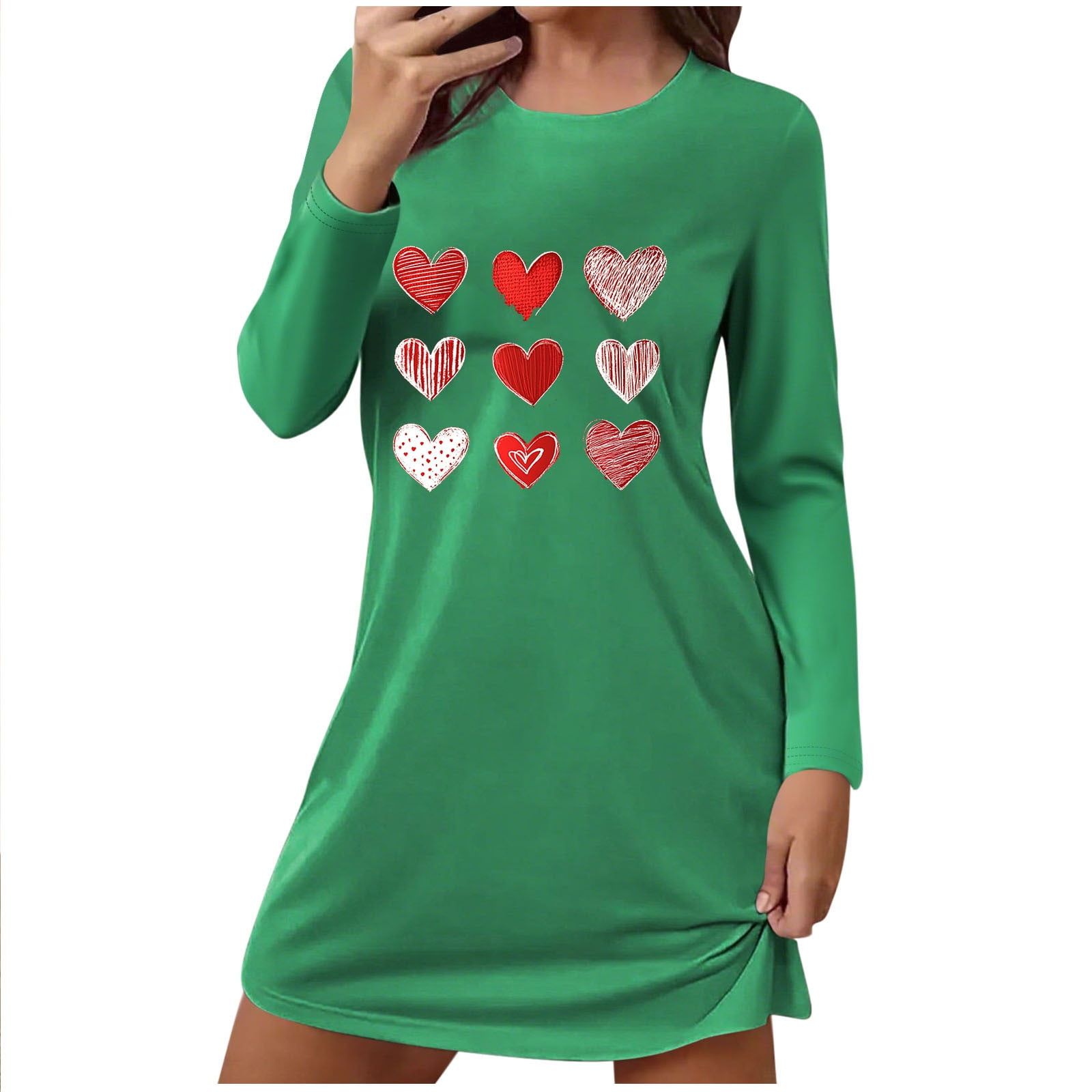 Cavosen Valentine's Day Ladies Pajamas Sets Long Sleeve Soft Crew Neck ...