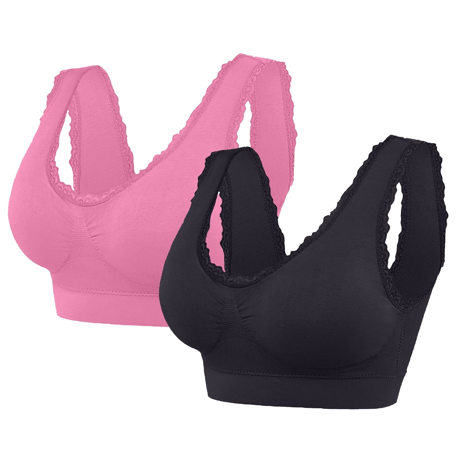 Cavosen Wireless Push up Bra Lace Wireless Bras Push Up Solid Stretch ...