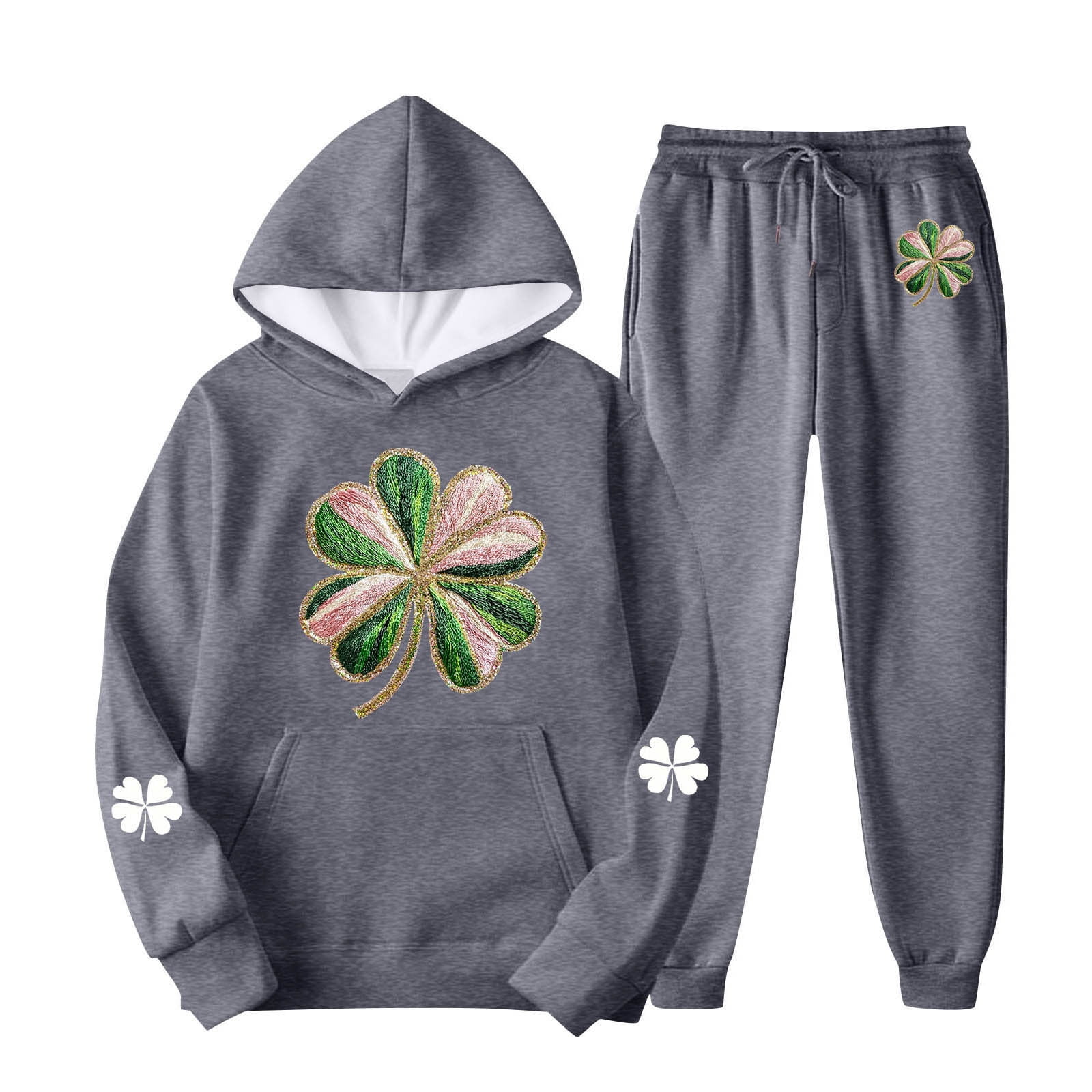 Dreluolixuan Loungewear for Women Crew Neck Long Sleeve Hoodie Jogger ...
