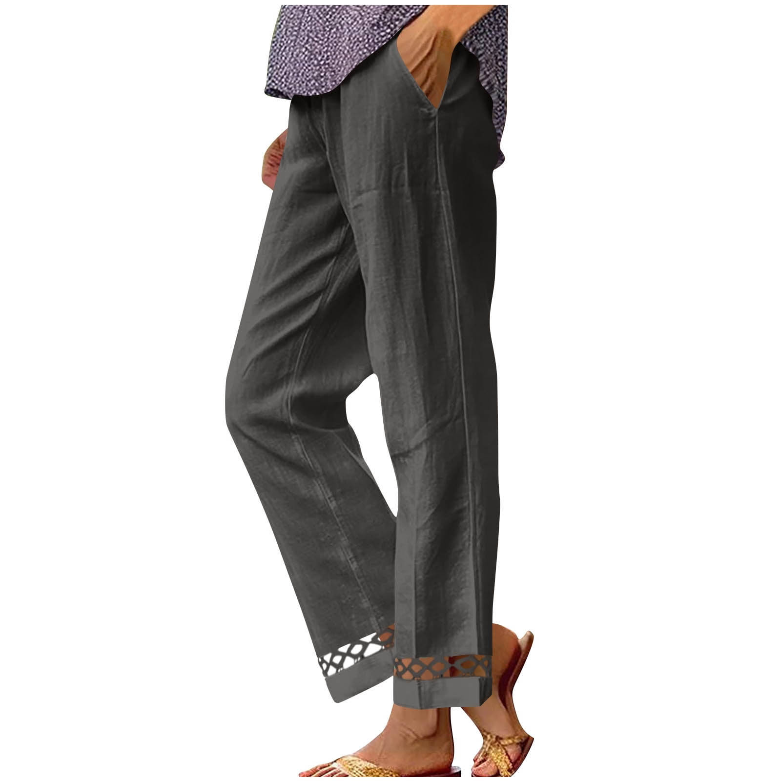 Cavosen Women's Sports Pants Straight Leg Trousers Solid Lightweight ...