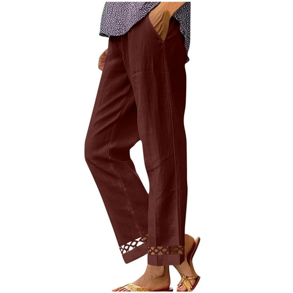 Cavosen Women's Sports Pants Straight Leg Trousers Solid Lightweight ...